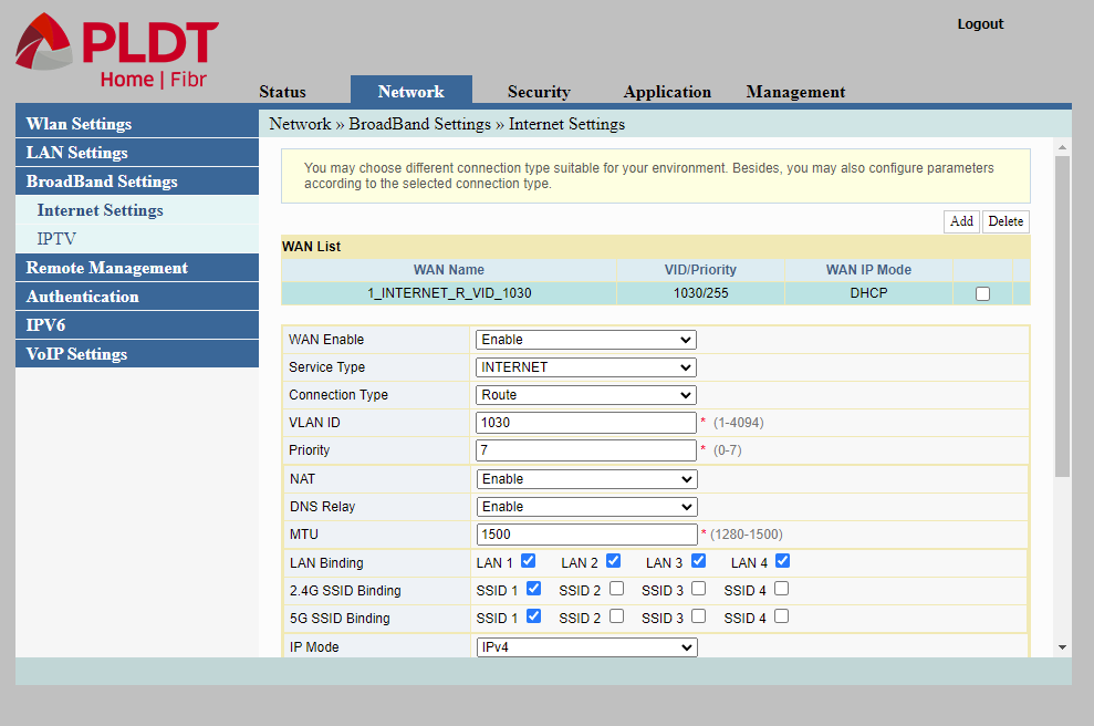 Enable all ports on a PLDT Router